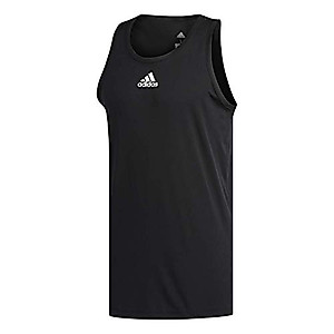 adidas Men's Heathered Tank Top, Black, Small