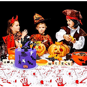 6Pcs Halloween Birthday Cake Topper Halloween Cupcake Topper Haunted House Glitter Spooky RIP Tombstone Pumpkin Bat Cat Spider Skull Cupcake Toppers for Halloween Themed Party Cake Decoration Supplies