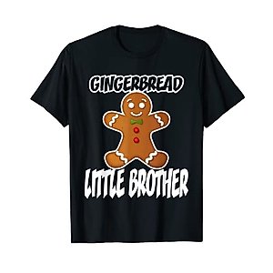 Gingerbread Little Brother Christmas Stocking Stuffer T-Shirt