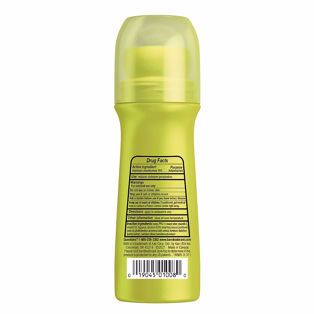 Ban Invisible Roll-on Antiperspirant Deodorant for Women and Men, 24-hour Underarm Odor & Sweat Protection, Satin Breeze, 3.5 Oz, Pack of 4