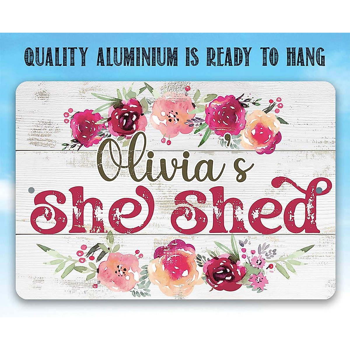 She Shed Sign - Personalized She Shed - Metal Sign - Indoor/Outdoor Shed Art - She Shed Decor Gift, Funny Birthday Gifts for Women, Metal Shed Signs, She Shed Decorations, Christmas Presents for Women