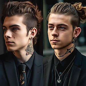 15 Pairs Earrings for Men, Fashion Earrings Kit for Men and Women Made of Stainless Steel Variety of Styles Such as Hoops, Studs, Cross Earrings Fashion Huggie for Party Birthday Prom Christmas