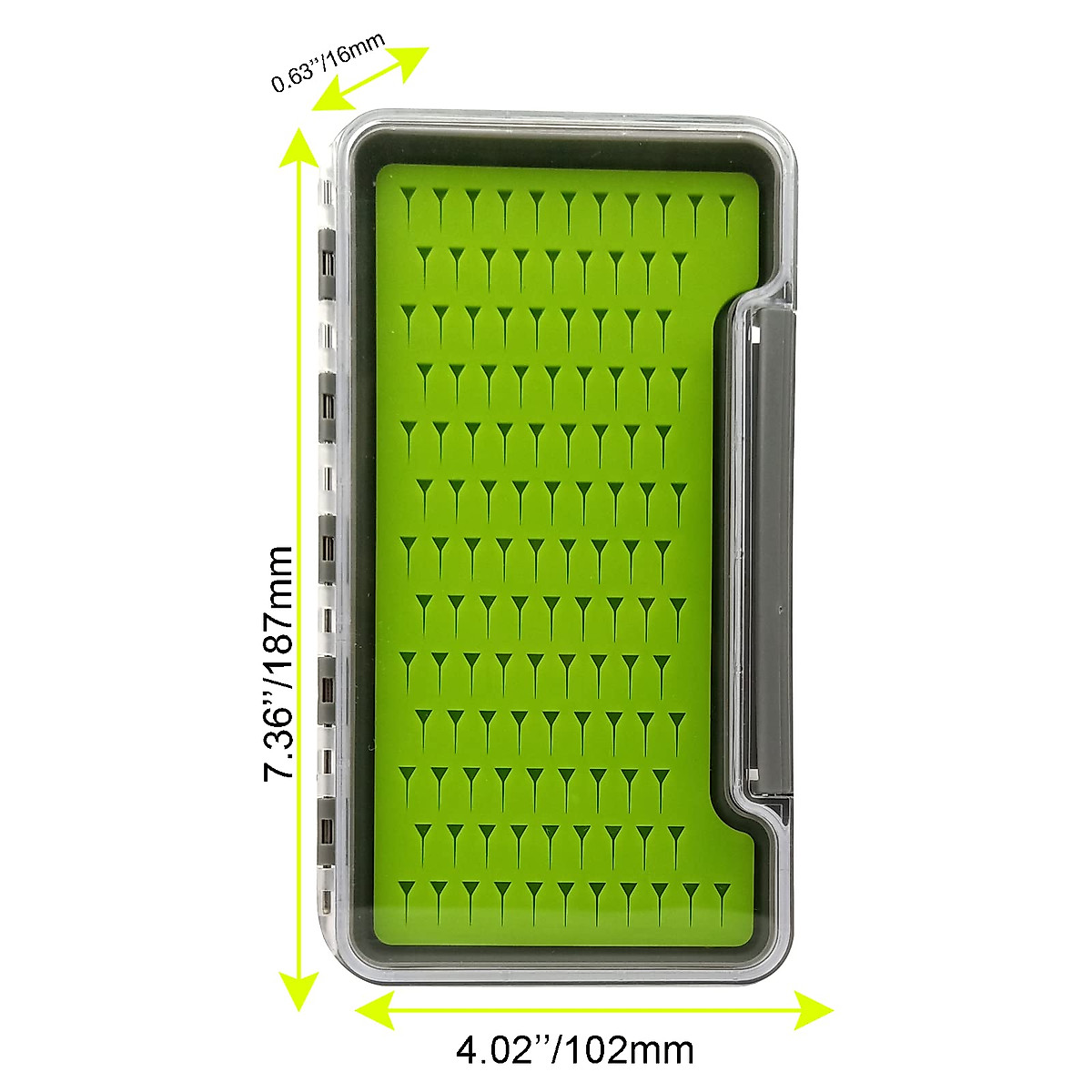 3 PC Fly Fishing Box Silicone Super Slim Waterproof Fly Fishing Tackle Trays Box Best Pocket Storage 7.36"X4.02"X0.63"(waterproof)