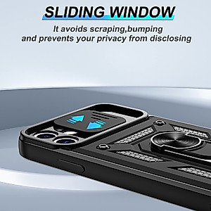 ATUMP for iPhone 11 Phone Case with HD Screen Protector, Heavy Duty Shockproof with 360° Rotation Metal Kickstand [Military Grade] Protective Case for iPhone 11, Black