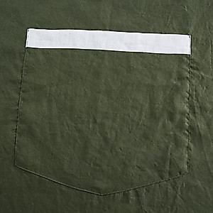 GyiHoong 100% Linen Door Hanging Laundry Hamper Bag, 20x27 Inch Hanging Laundry Bag with Front Pocket, Space Saving Over the Door Laundry Hamper(Green)