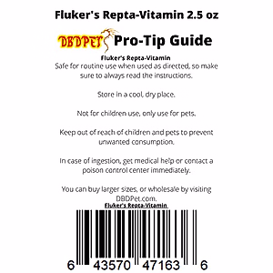 Fluker's Repta-Vitamin with Beta Carotene Reptile Supplement 2.5oz - Includes Attached DBDPet Pro-Tip Guide
