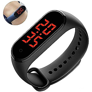 TRACER Bracelet Smart Wristband Watch Body Temperature Measuring Real-time Display Smartwatches,Waterproof - Black