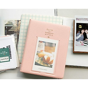 64 Pockets Colorful Fuji Instax Mini Book Style Photo Album Holder Card Holder for Fujiflim Instax Mini 7S Mini 8 Mini 25 Mini 50S Films - Pink