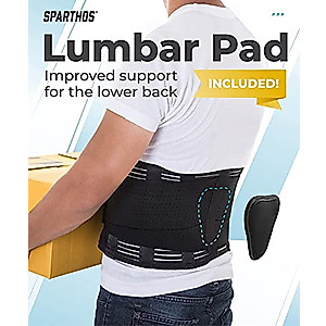 Sparthos Back Support Belt - Immediate Relief from Back Pain, Sciatica, Herniated Disc - Breathable Brace With Lumbar Pad - Lower Backbrace For Home & Lifting At Work - For Men & Women - (Small)