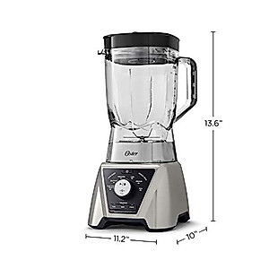 Oster BLSTTS-CB2-000 Pro Blender with Texture Select Settings, 2 Blend-N-Go Cups and Tritan Jar, 64 Ounces, Brushed Nickel