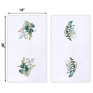 Botanical Eucalyptus Kitchen Dish Towel 18 x 28 Inch, Seasonal Spring Summer Greenery Tea Towels Dish Cloth for Cooking Baking Set of 2