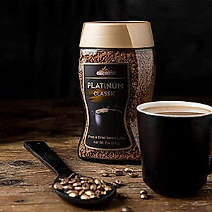 Elite Platinum Freeze Dried Instant Classic Coffee 7.5oz (1 Pack) | Kosher for Passover | Glass Jar | Rich Aroma