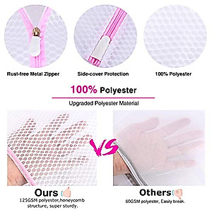 SPLF 4 Pack Extra Large Heavy Duty Mesh Laundry Bags, Durable Delicates Net Wash Bag for Bra Lingerie, Underwear, Socks, Sweaters and Garment, Travel Organization Washing Bag