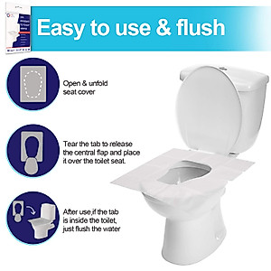 Disposable Toilet Seat Covers Flushable Paper Travel Pack (60-Count) -Disposable Seat Covers for Travel Adults Kids Baby Toddlers Potty Training Liners in Public Restrooms