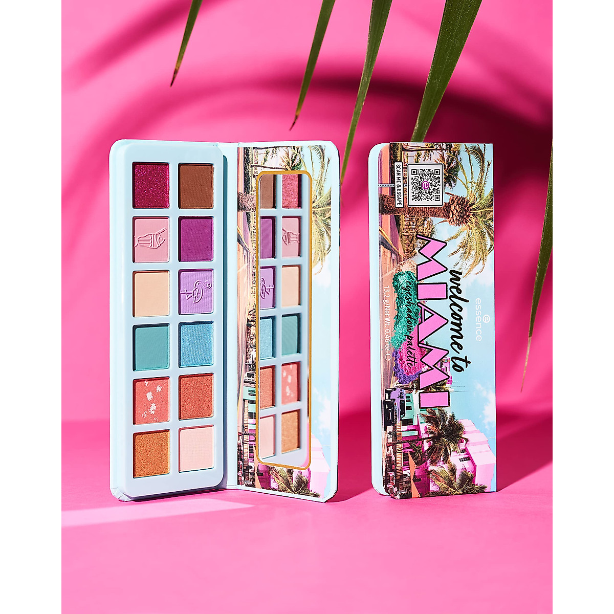 essence | Welcome to Miami Eyeshadow Palette | 12 Highly Pigmented, Matte & Metallic Shades | Vegan & Cruelty Free & Paraben Free