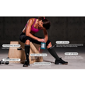 EVOPLECI 15-20mmHg 1 Pair Men and Women Wide Calf Sleeve Brace Compression Socks for Leg Support, Pain Relief