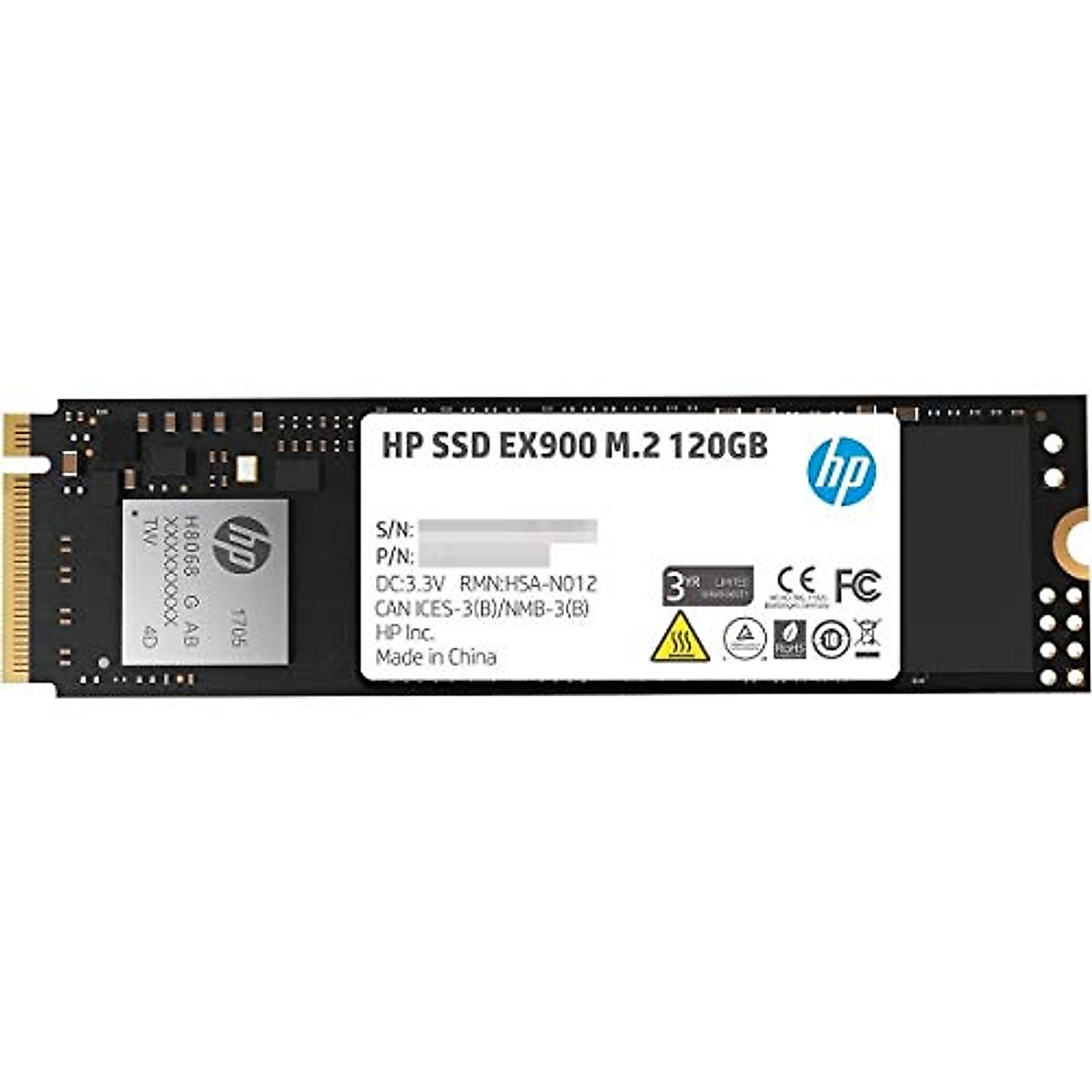 HP EX900 M.2 120GB PCIe 3.0 X4 Nvme 3D TLC NAND Internal Solid State Drive (SSD) 2Yy42Aa#ABC