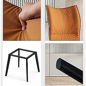 Chairs Kitchen Dining Chairs Set of 4 Modern Upholstered Dining Chairs Soft PU Leather Cushion Seat Business Reception Chair (Color:Orange)