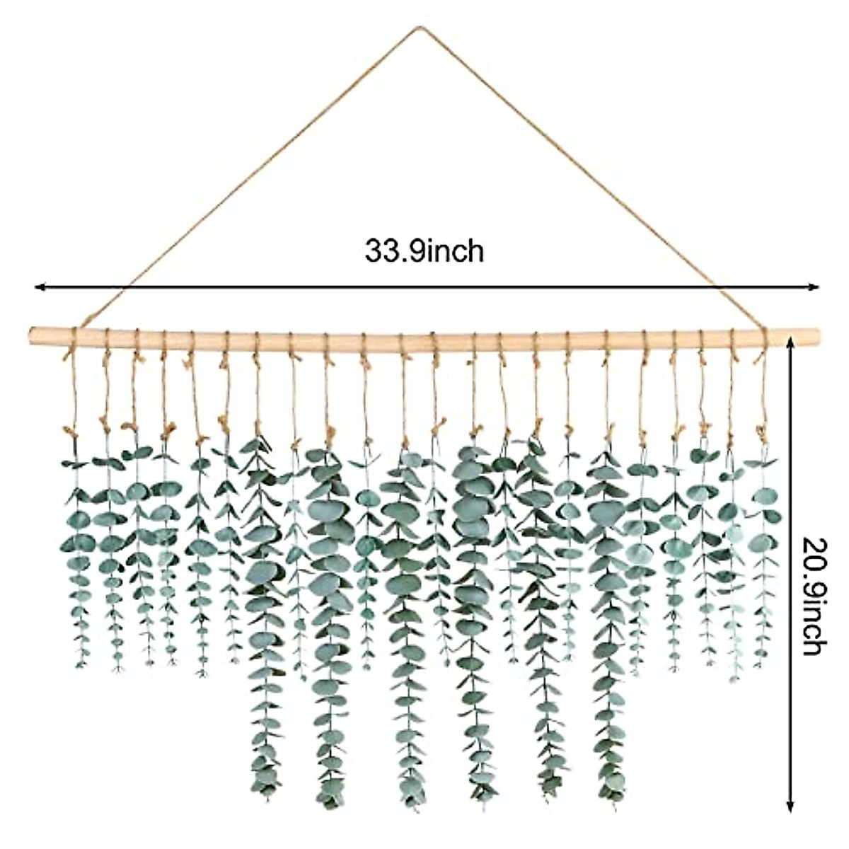 CEWOR Bathroom Decor Green Artificial Eucalyptus Wall Hanging Decor Fake Eucalyptus Leaves Greenery Farmhouse Rustic Wall Hanging for Wedding Bedroom Kitchen Nursery Party Boho Home Decor