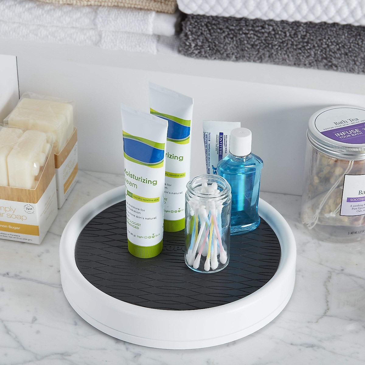 Copco Pro Non-Skid Pantry Cabinet Lazy Susan Turntable, 9-Inch, Charcoal