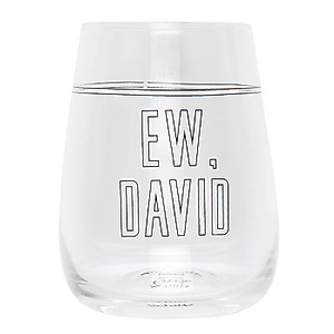 Culture Fly Schitt's Creek Merchandise Ew David Rose 16 Oz. Stemless Wine Glass