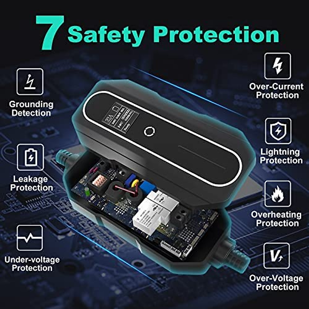 MAX GREEN Speeder Level 2 EV Charger, Adjustable Current (10A/16A/20A/24A/32A) Portable EVSE, 240V 25ft NEMA 14-50 Electric Vehicle Charging Station