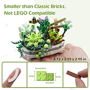 HIGH GODO Succulent Bonsai Plant Sets, Mini Bricks Flower Botanical Building Kit Creative for Kids Adults 8+, Room Or Home Decor (389 Pieces) - No Compatible Classic Bricks