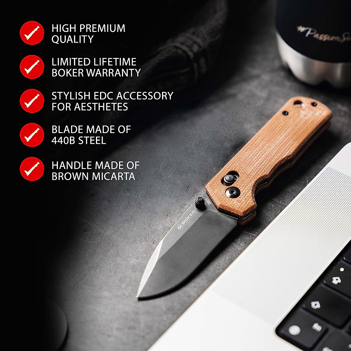 Böker MAGNUM Rockstub Brown Micarta -01SC710