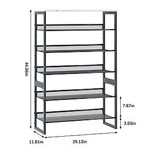 Garden 4 you Shoe Rack 6 Tiers Shoe Storage Organizer,Large Capacity Storage Rack With White Faux Marble Tabletop,Adjustable Metal Shelf Stackable Shoe Shelf For Entryway Hallway Living Room Closet