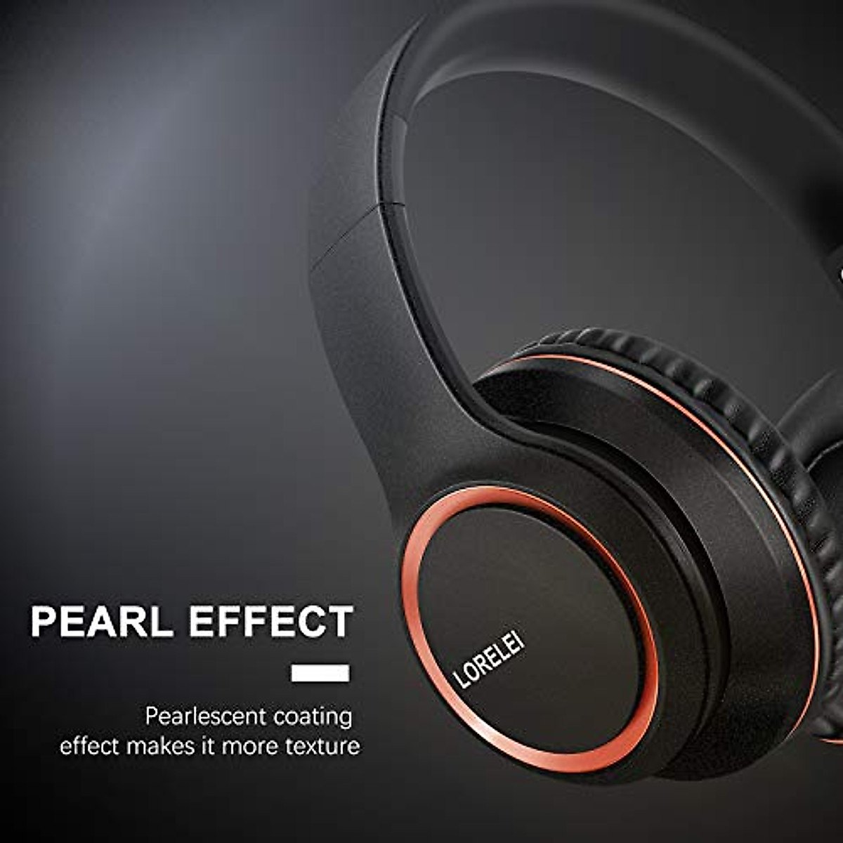 LORELEI X8 Over-Ear Wired Headphones with Microphone with 1.45m-Tangle-Free Nylon Line&3.5mm Plug,Lightweight Foldable & Portable Headphones for Smartphone,Tablet,Computer,Mp3/4(Space Black)