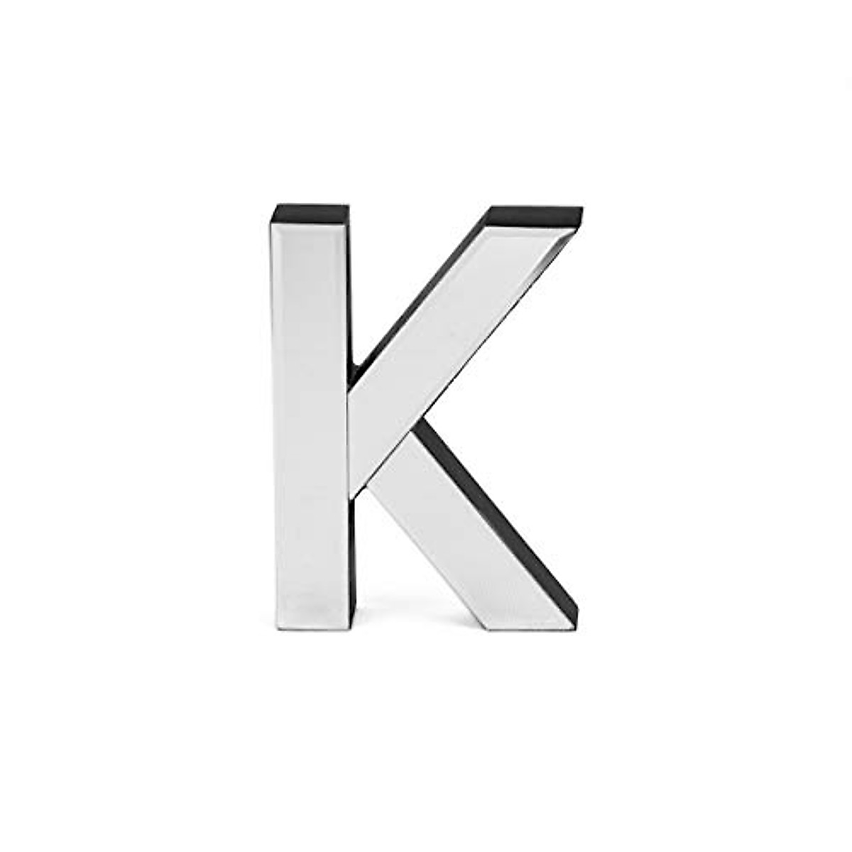 COLLECTIVE HOME - 7-inch Tall Mirrored Glass and Wood Decorative Letter, Home-Bedroom-Office Wall Décor. Perfect Fun Gift to Encourage Girls, Young Ladies & Teens. (K)