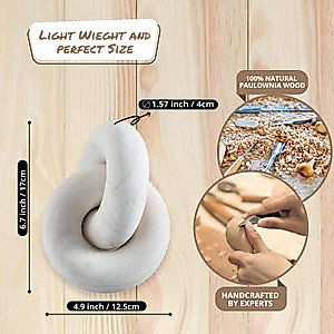 Timberk 2-Link Wood Knot Décor Wood Chain Link Décor Wood Decor for Living Room, Bedroom,Shelf, and Coffee Table Decor Hand Carved Wooden Knot Decorative Chain (White)