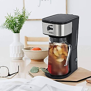 Sunvivi Iced Tea Maker and Iced Coffee Maker, 3-in-1 Coffee and Tea Machine Brewing System with 3 Quart Glass Pitcher, Strength Selector & Infuser Chamber, Perfect For Tea, Coffee, Lattes, Lemonade