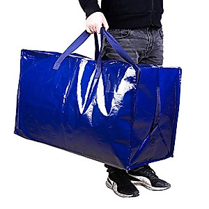 VENO 12 Packs Heavy Duty Large Storage Moving Bags Bundles, 6 Packs of Large Moving Bags with Strap and 6 Packs Oversize Moving Storage Bags