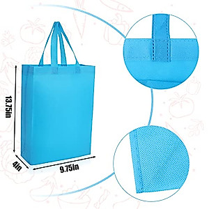 80 Pcs Reusable Gift Bags Non Woven Tote Bags Multi Color Grocery Bags Large Reusable Bags Fabric Reusable Shopping Bags Foldable Non Woven Bags with Handles for Party Holiday, 14 x 10 x 4 Inches