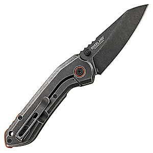 Columbia River Knife & Tool Overland EDC Pocket Knife: Everyday Carry Utility Folder, Plain Edge Sheepsfoot Blade with Frame Lock, Thumbstud Open, Stonewash Finish, Olive Green Handle, 6280