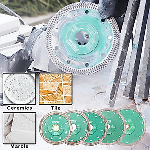 FACHLICH Diamond Porcelain Saw Blade - 10" Tile Blade 250MM Dry Wet Ceramic Cutting Discs with X Teeth Turbo Mesh Rim for Ceramic Tile Porcelain Granite Marble