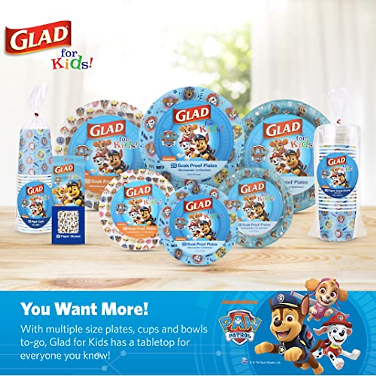 Glad for Kids Paw Patrol Paper Cups Disposable Paper Cups with Paw Patrol Design for Kids Heavy Duty Disposable Paper Cups for Everyday Use and All Occasions 9 Ounces, Blue, 20 Count