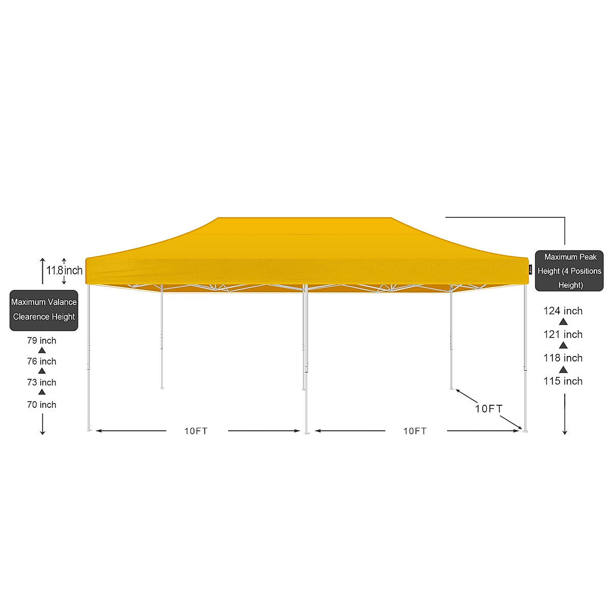 AMERICAN PHOENIX Canopy Tent 10x20 Pop Up Tent Instant Shelter Shade Heavy Duty Commercial Outdoor Party Tent