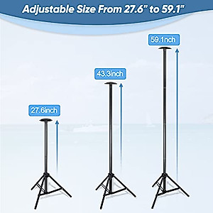 DACK Boat Cover Support Poles Stand System,Pontoon Boat Cover Support with Metal Tripod Base,27-59 inch Boat Cover Poles Adjustable with 3 Straps