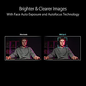 ASUS ROG Eye S Streaming Gaming Webcam (1080p 60 FPS, Face Auto Exposure, Autofocus, AI Noise-Cancelling Beamforming Microphones, Compact & Foldable Design, Aluminum Alloy Adjustable Base)