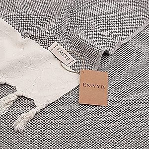 Emyyr Hand Towels for Bathroom - Kitchen - Set of 2 -0 Cotton - Pre Washed, Quick Dry, Soft, 17x37' - Decorative Hand Towel - Hand Towels for Bathroom Clearance, Bath, Face, Tea Towels 01 (Grey1)