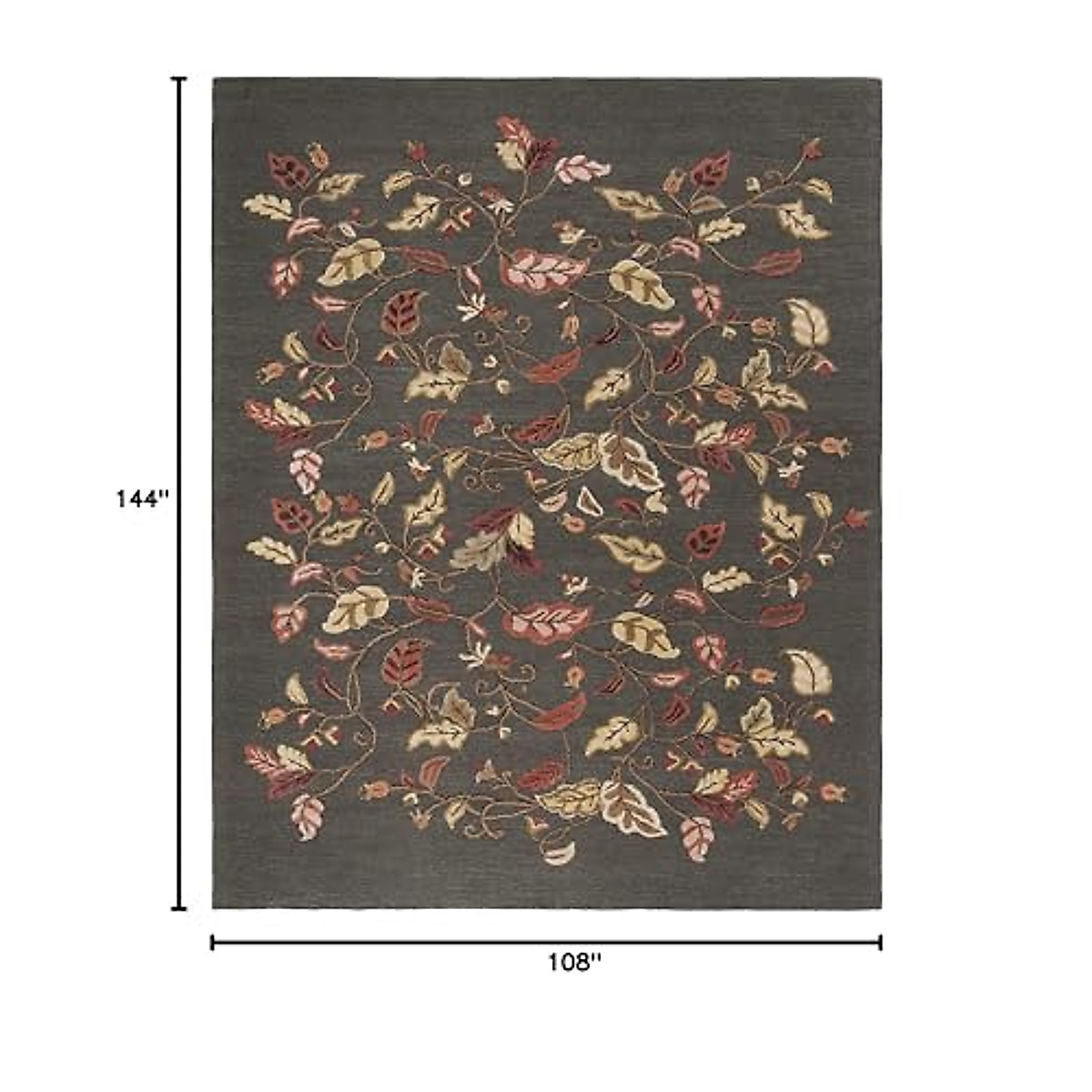 MARTHA STEWART x SAFAVIEH 9' x 12' Francesca Black MSR3611B Handmade Autumn Woods Wool & Viscose Area Rug