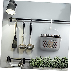 Ciieeo Plastic Hanging Shower Caddie Basket Kitchen Organizer Hanging Storage Basket with Hooks for Home Bathroom Kitchen Pantry Grey