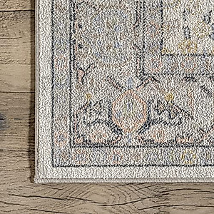 nuLOOM Rue Traditional Bordered Machine Washable Area Rug, 5' 3" x 7' 6", Beige