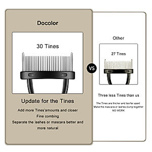 Docolor Eyelash Comb Eyelash Separator Tool Mascara Applicator Eyelash Brush Lash Separator Tool Comb Arc Designed Cosmetic Brushes Tool, with Comb Cover (Black)