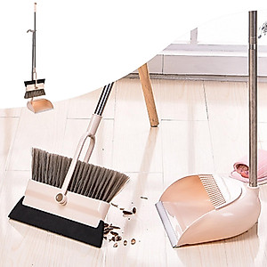 Broom with Dustpan Combo Set Floor Cleaner 2-in-1 Wiper Set Besom Sweeper Household Besom Hair Soft Dustpan Multifunct Broom Set Dust Pan and Broom Set Cleaning Tools Apartment Home Essentials