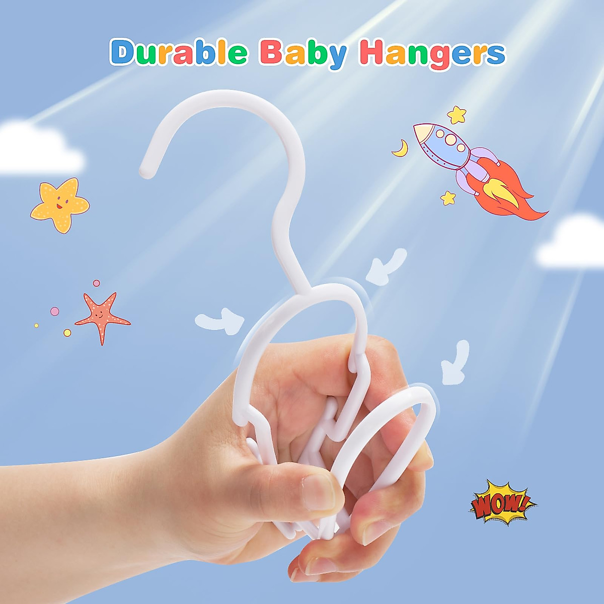 Baby Hangers for Closet - Baby Clothes Hangers 60 Pack Plastic Kids Hangers Clothing Infant Toddler Childrens Hangers White