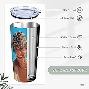 OAEWRE Gavin Actors Casalegno Stainless Steel Mug Insulated Tumbler Coffee Mugs with Lids and Straw Double Wall Vacuum Cup 20oz