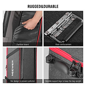 Neewer Trolley Case for Photo Studio Equipment, 30"x11"x11"/77x28x27cm, Tripod Rolling Bag with Wheels/Straps/Padded Compartment/Handle for Light Stands, Strobes, Photography Accessories, PB005